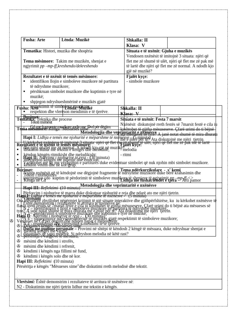 Ditare-Muzikë 5, Periudha 2 | PDF