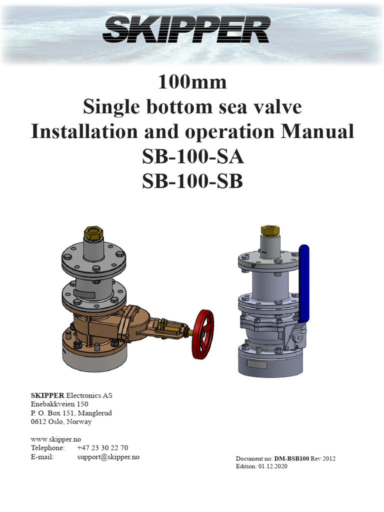 SB-100 Sea Valve Installation Manual | PDF | Welding | Construction