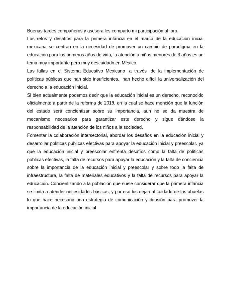 Buenas Tardes Compañeros y Asesora Les Comparto Mi Participación Al ...