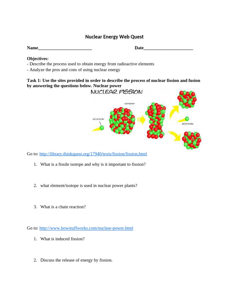 Nuclear Energy: Fission, Fusion, Pros & Cons | PDF | Nuclear Power ...