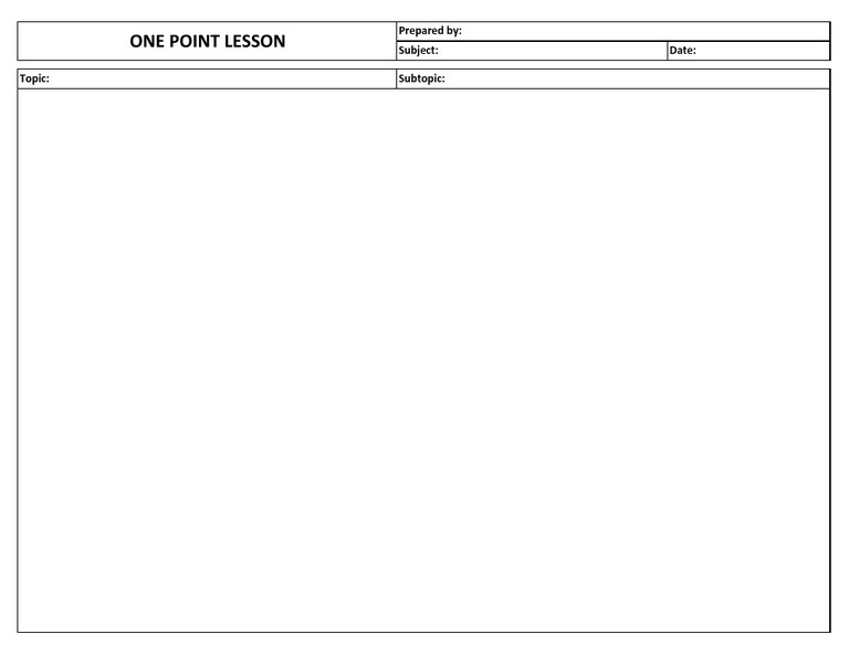 One Point Lesson Template | PDF