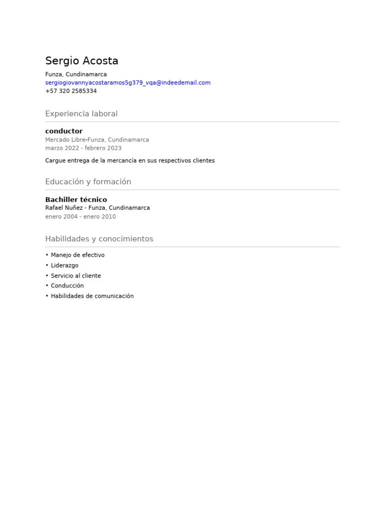 CV Sergio Acosta | PDF