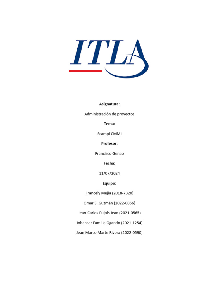 Scampi Cmmi (En Grupo) | PDF | Scrum (desarrollo de software) | Calidad ...