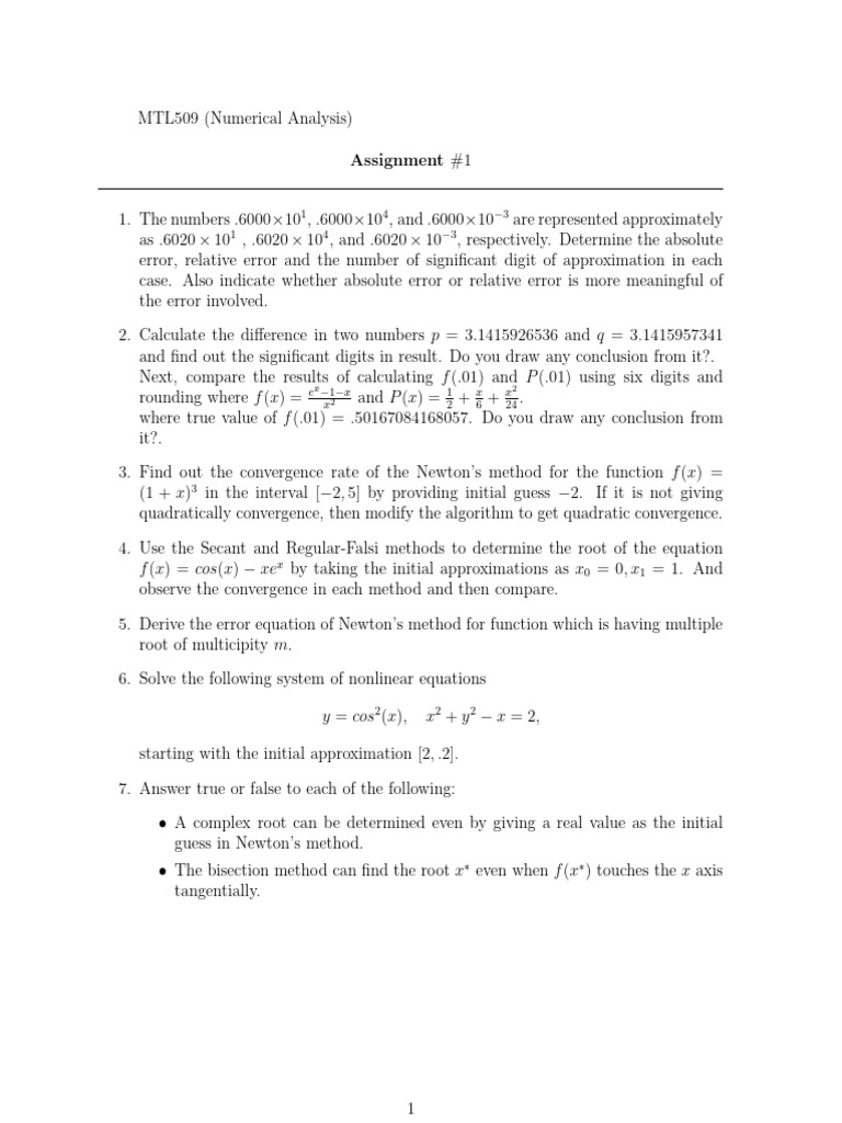 Numerical Assignment (1 To 4) | PDF | Interpolation | Integral