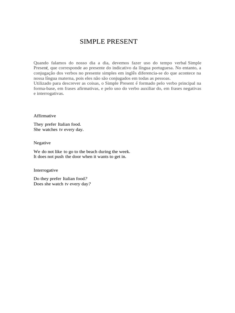 Simple Present | PDF