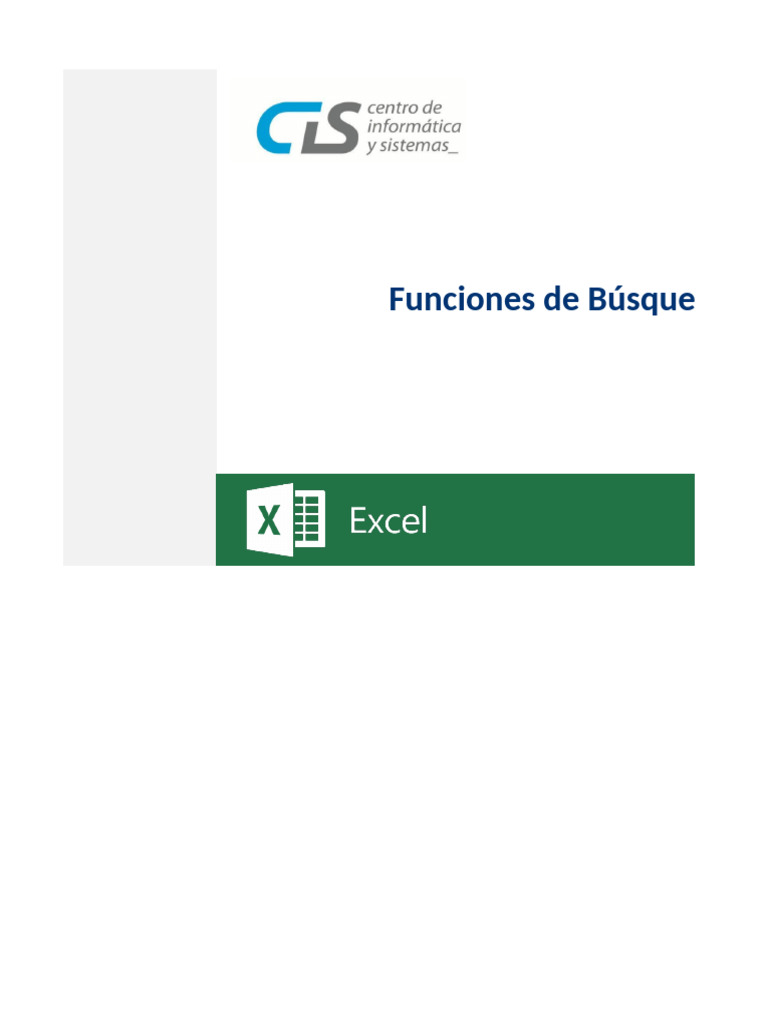 Funciones de Búsqueda en Excel | PDF | Microsoft Excel | Microsoft Windows