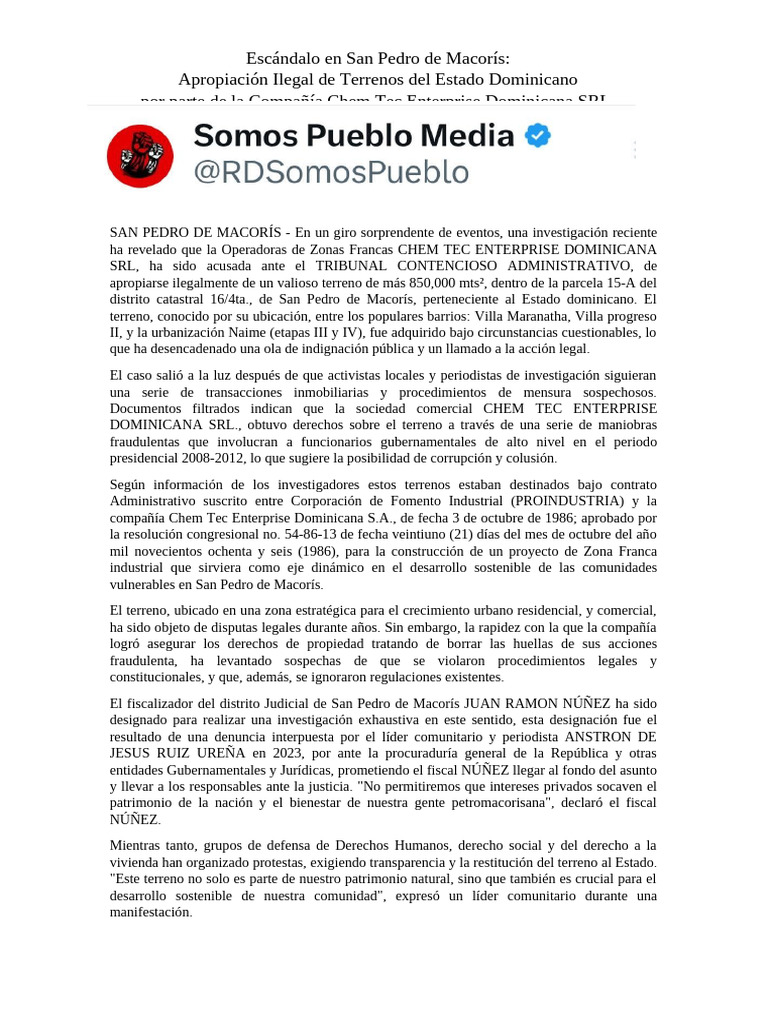 Nota de Prensa | PDF | República Dominicana | Fiscal