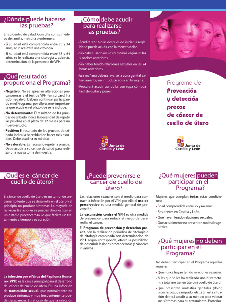 TRIPTICO DETECCION CANCER CUELLO UTERO_DIC 2017 | PDF | Cáncer de ...