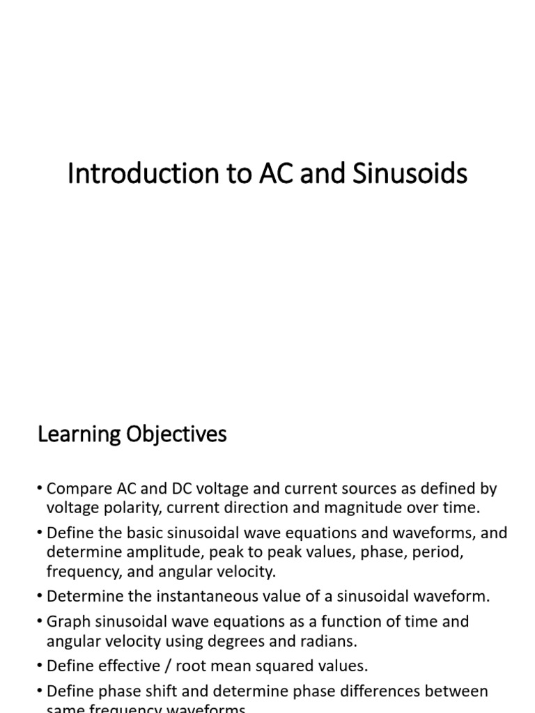 Module 7a Intro To AC Waveform | PDF | Root Mean Square | Amplitude