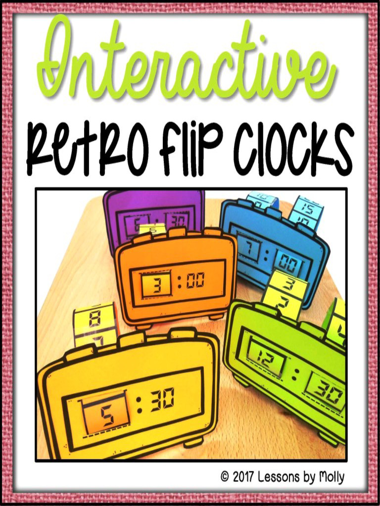 Interactive Retro Style Digital Flip Clocks With Moveable Hours and ...