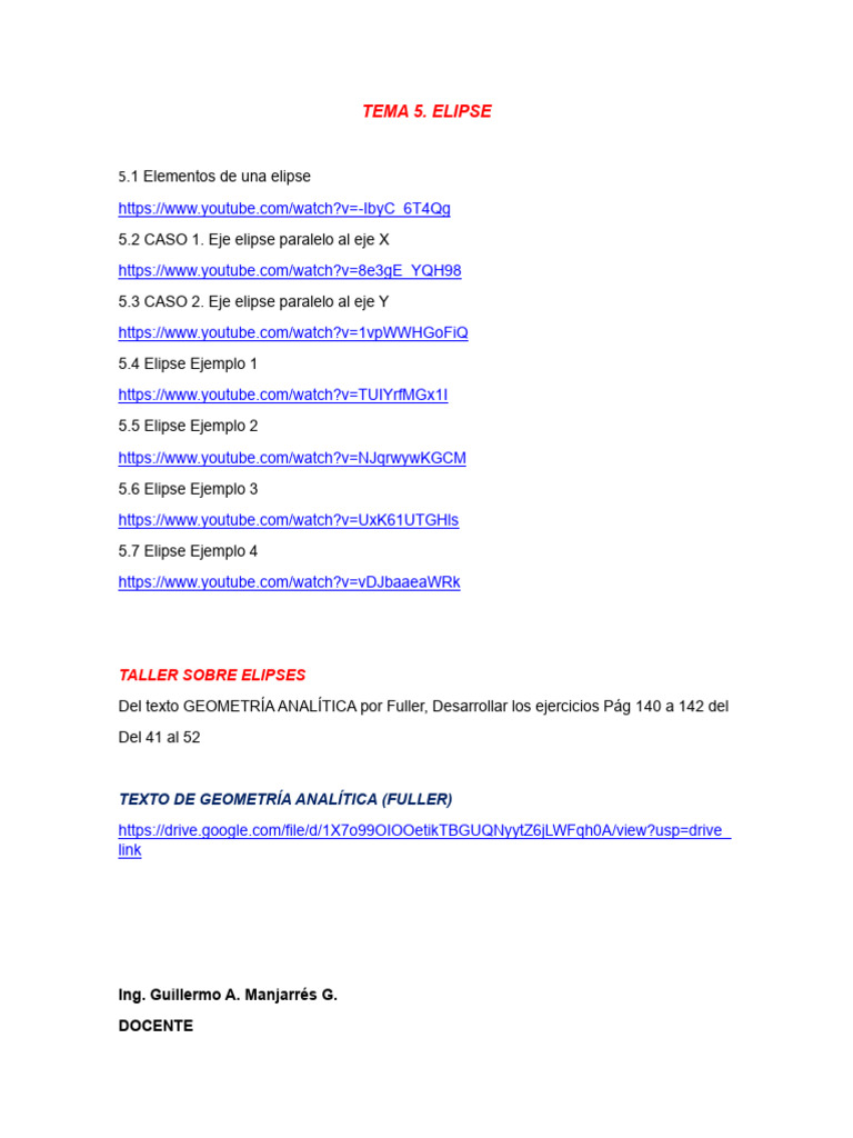 Tema 5 Elipses (2) | PDF