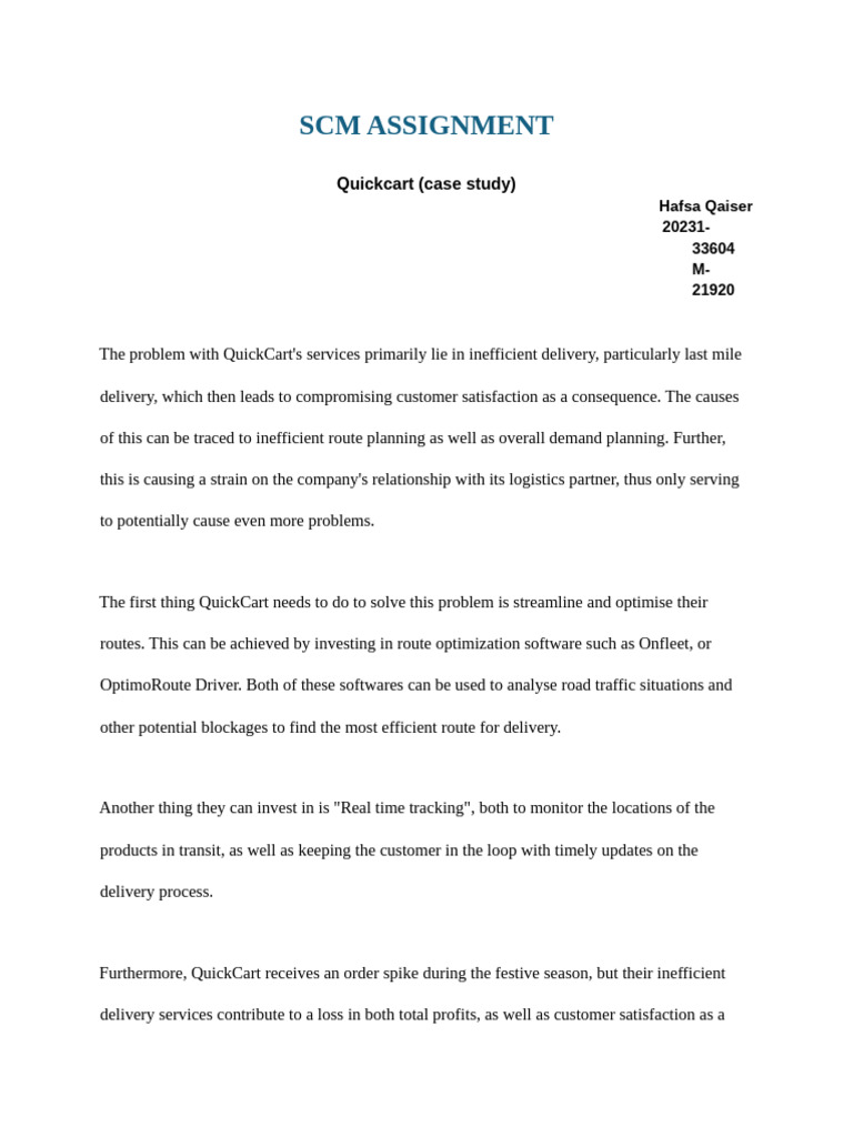 SCM Assignment | PDF | Supply Chain Management | Mathematical Optimization