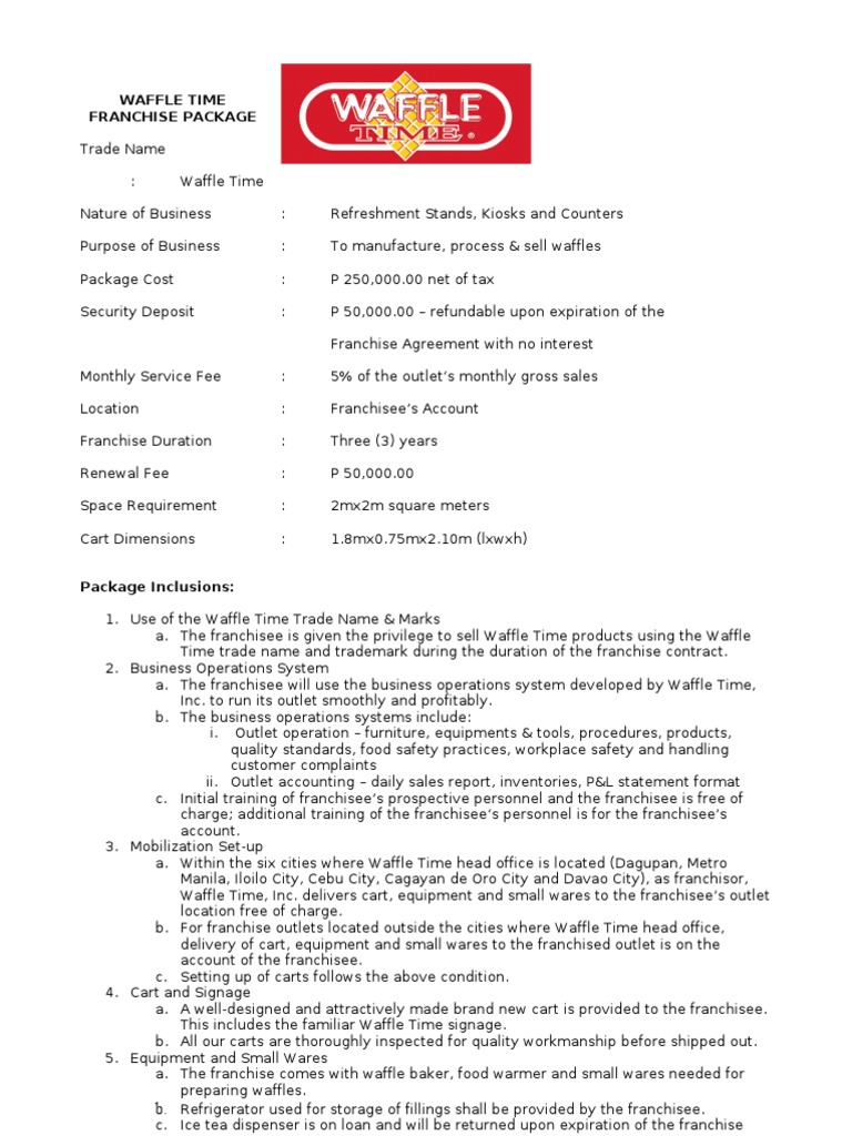 Franchise Package | PDF | Franchising | Fee