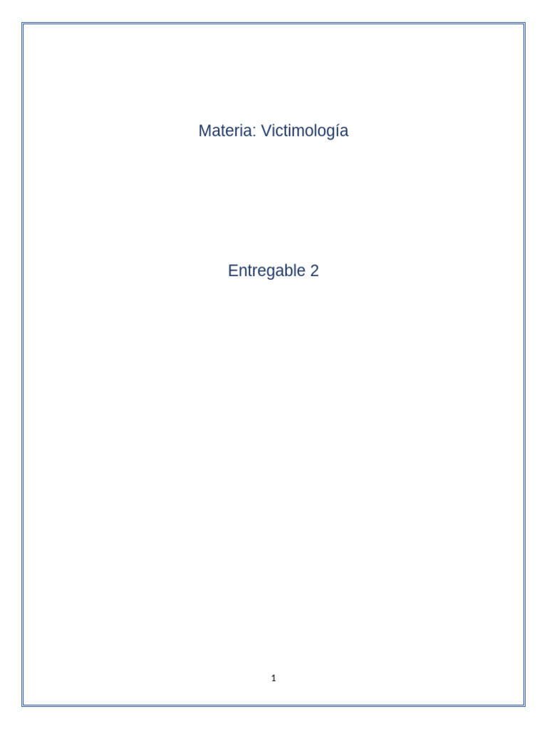 Entregable 2 Victimología | PDF | Violencia | Valores