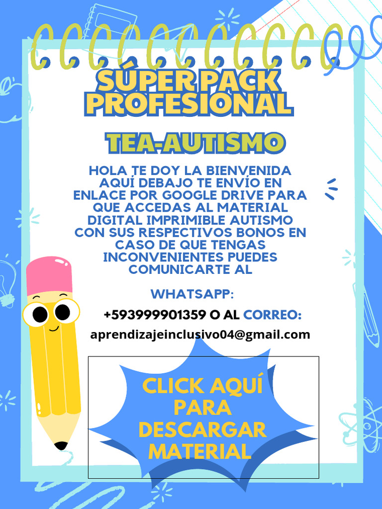 Actividades Tea-Autismo Súper Pack Profesionall | PDF