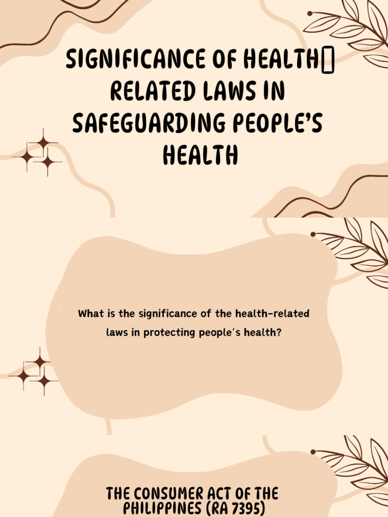 HEALTH10 Q2 Significance of Health Related Laws in Safeguarding Peoples ...