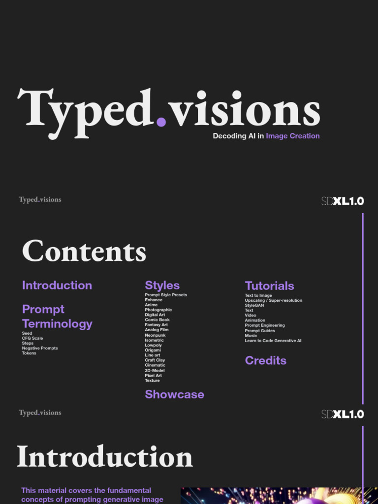 Typed Visions - SDXL - September 2023 | PDF | 3 D Computer Graphics ...