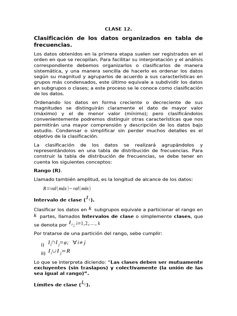 CLASE DE MAT, SUP. N° 12 (2) | PDF | Frecuencia | Matemáticas