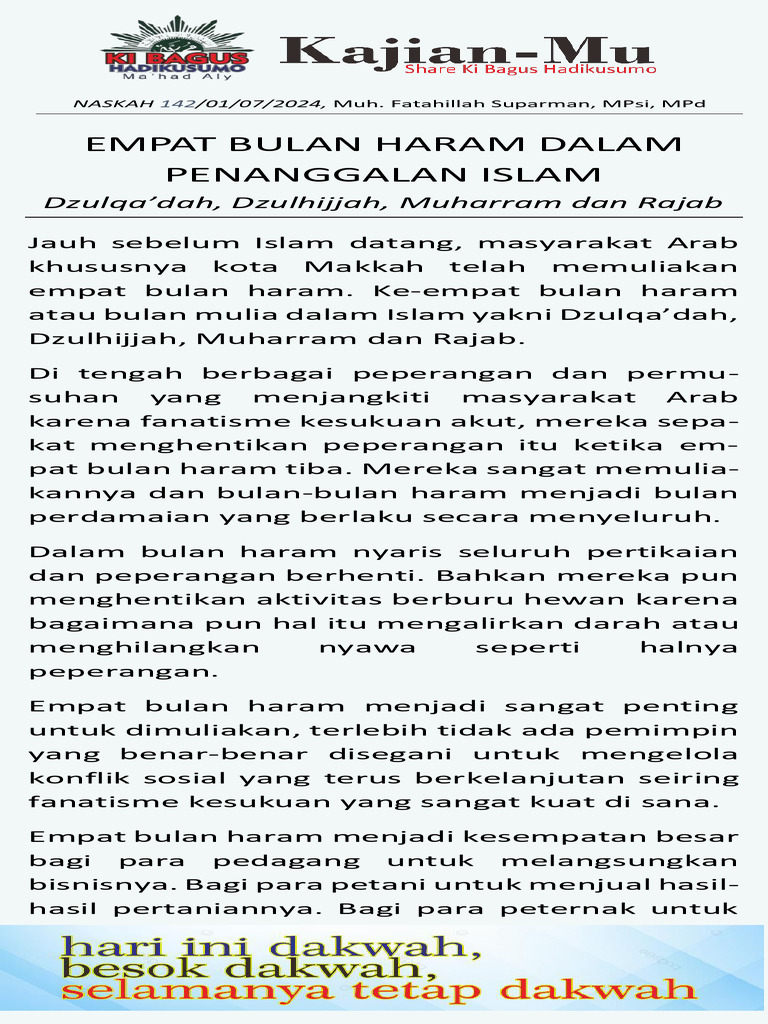 Empat Bulan Haram dalam Islam | PDF