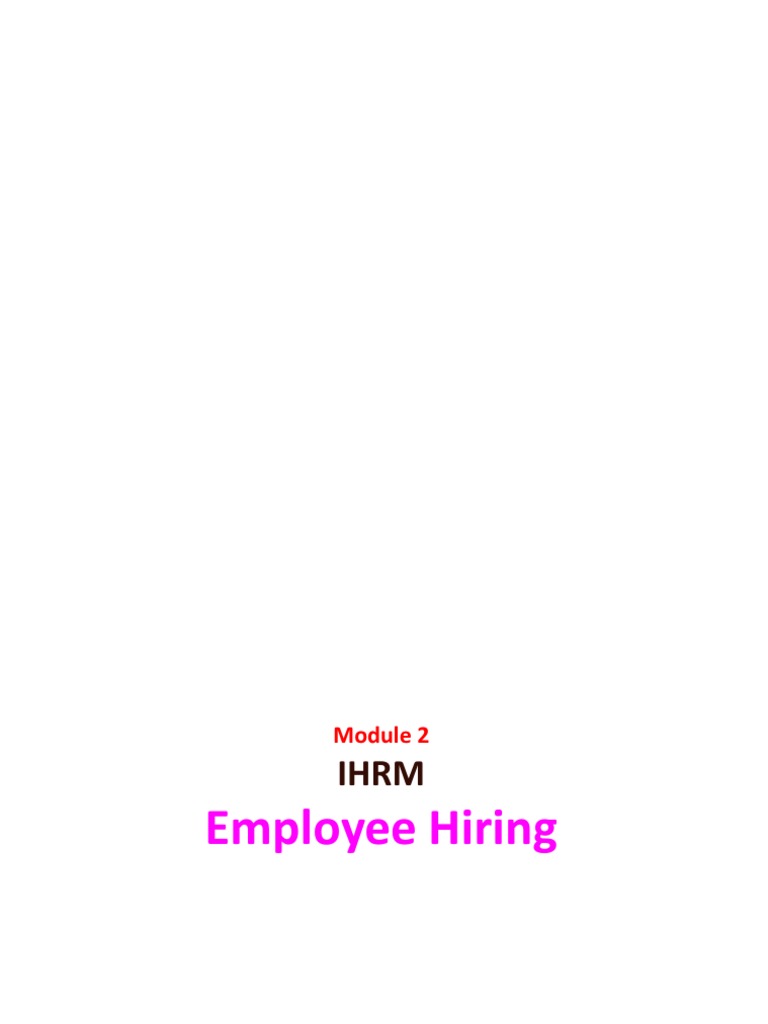 IHRM Module 2 | Download Free PDF | Human Resource Management | Recruitment