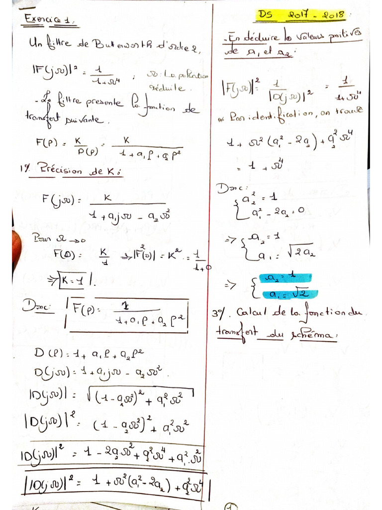 Correction DS Ex1 2017 - 2018 EA2 | PDF