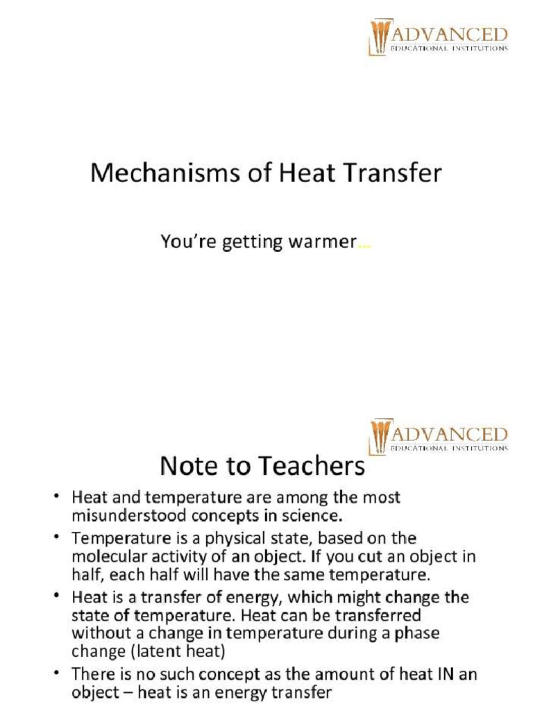 mechanisms of heat transfer phy 103 | PDF