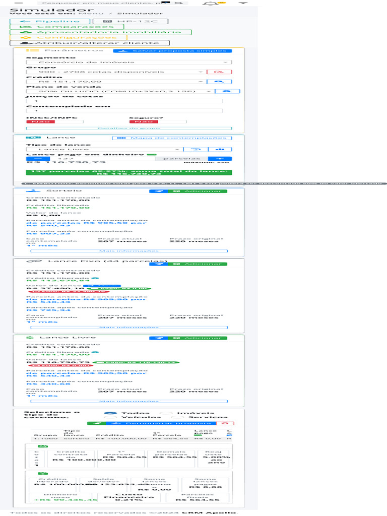 CRM Apollo - Simulador 2 | PDF | Consórcio | Economia de negócios