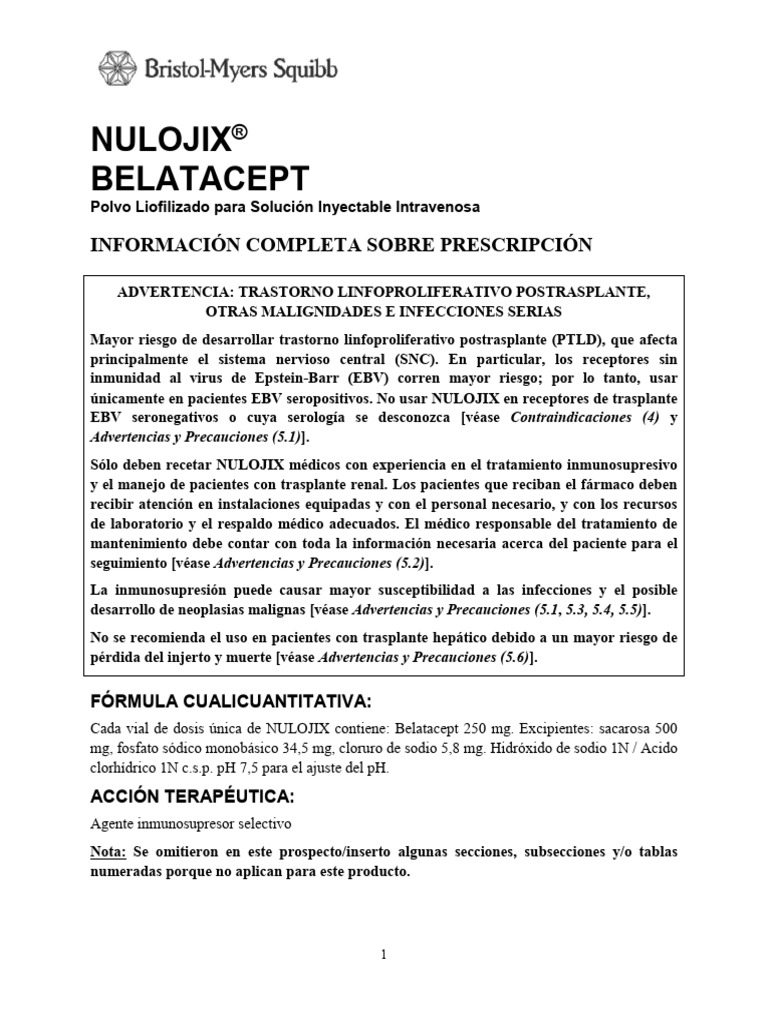 IPP Nulojix-Sep 2014 | PDF | Transplante de organo | Trasplante de riñón
