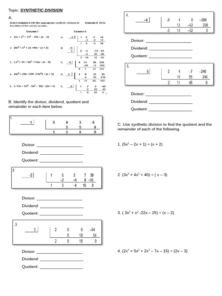 Synthetic-Division | PDF
