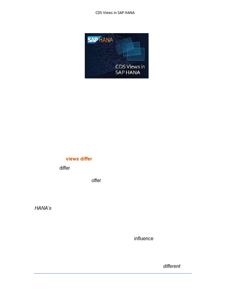 Understanding CDS Views in SAP HANA | PDF | Databases | Data