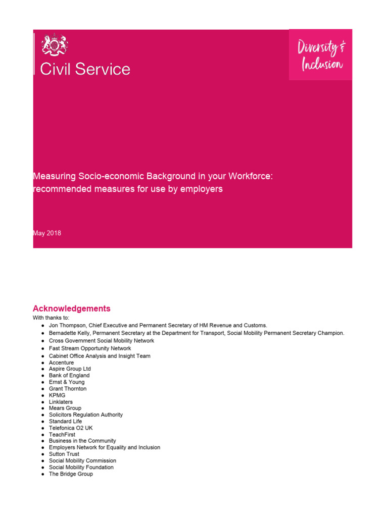 Measuring Socio-Economic Background in Your Workforce Recommended ...