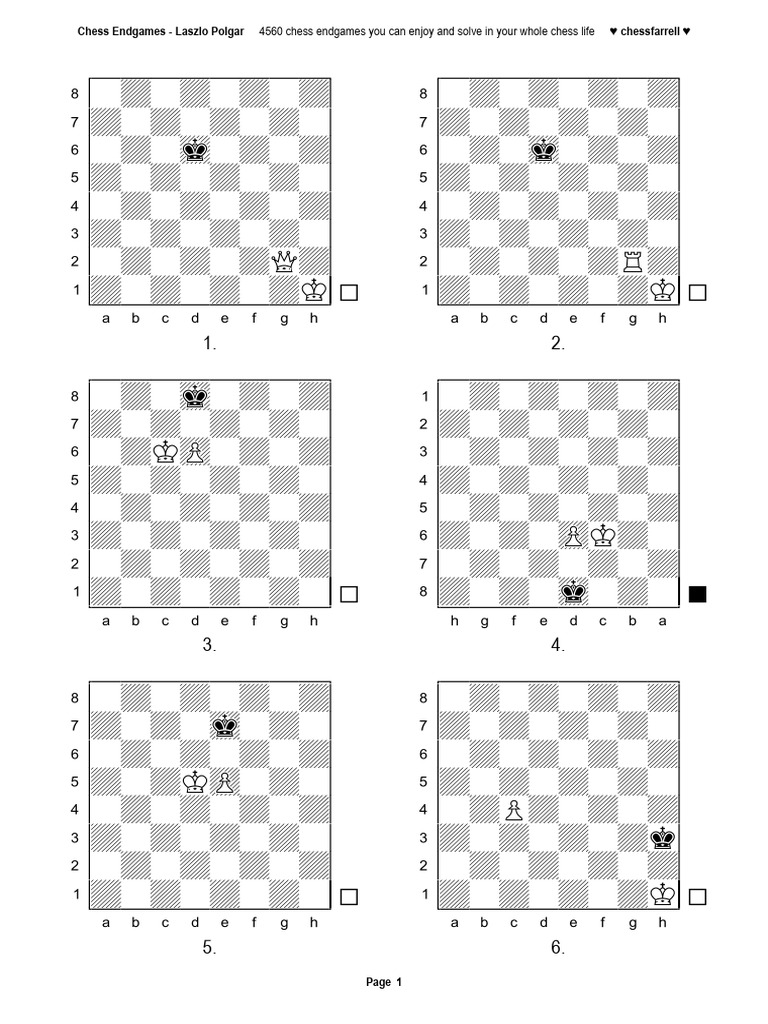 4560 Chess Endgames (1999)_PUZZLES to SOLVE - Laszlo Polgar | PDF ...
