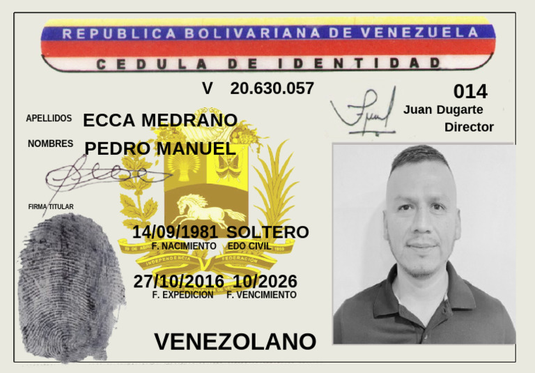cedula-venezolana-ECCA PEDRO | PDF
