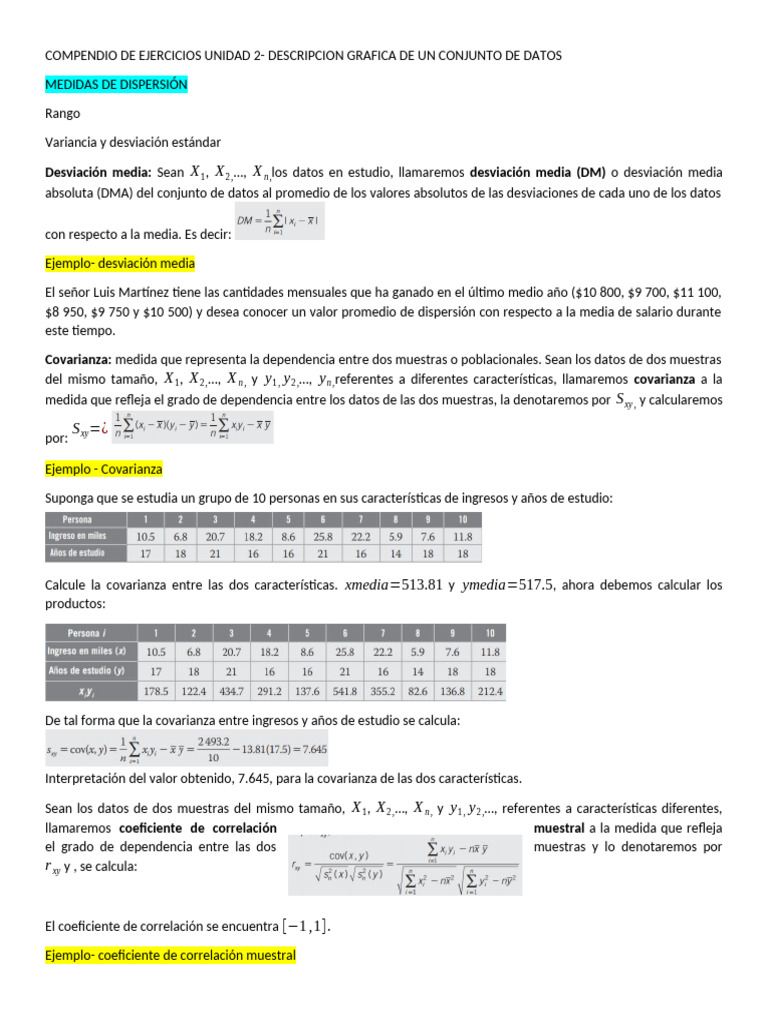 COMPENDIO DE EJERCICIOS UNIDAD 2 | PDF | Oblicuidad | Diferencia