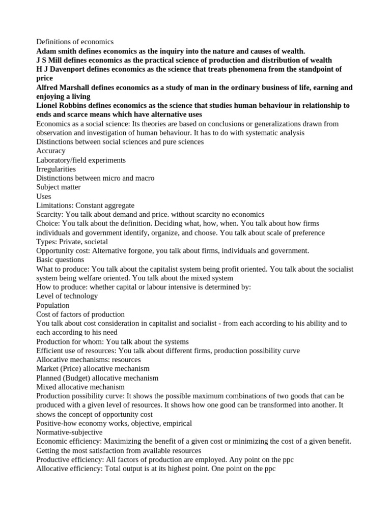 Concepts of Micro Economics | PDF | Economics | Labour Economics