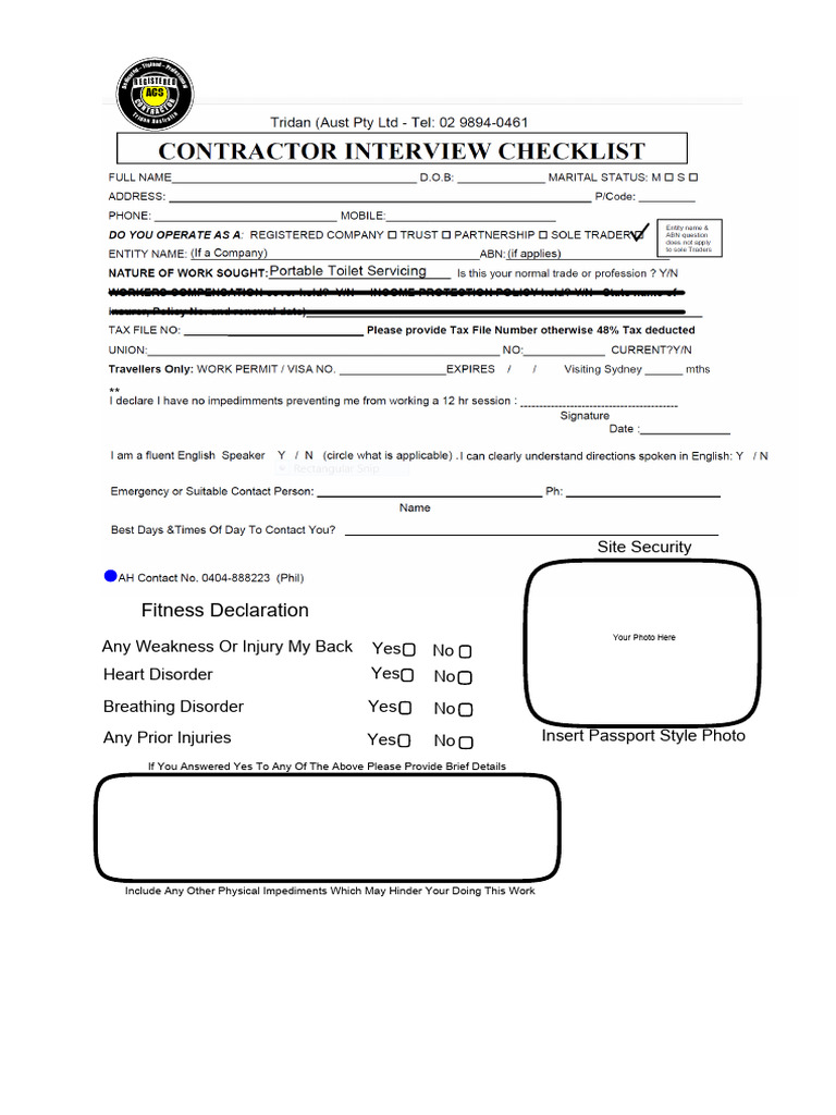 ACS Preliminary Details Form With ID 2 | PDF