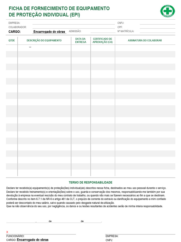 Modelo-de-Ficha-de-EPI-encarregado | PDF