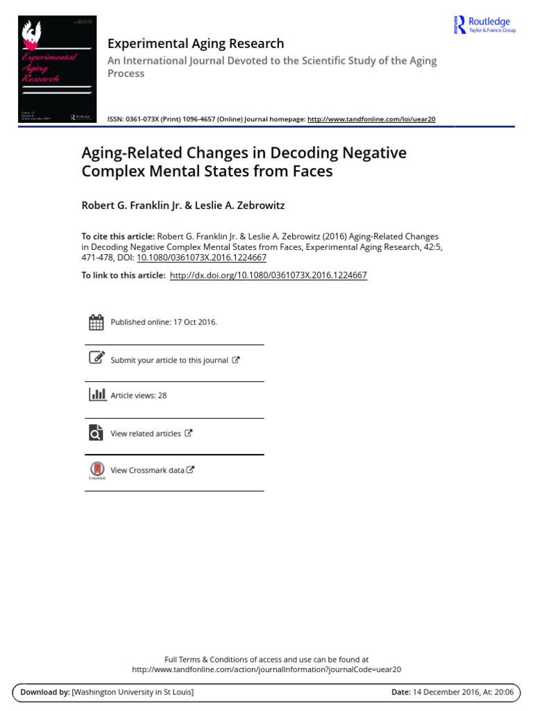 Aging-Related Changes in Decoding Negative Complex Mental States from ...