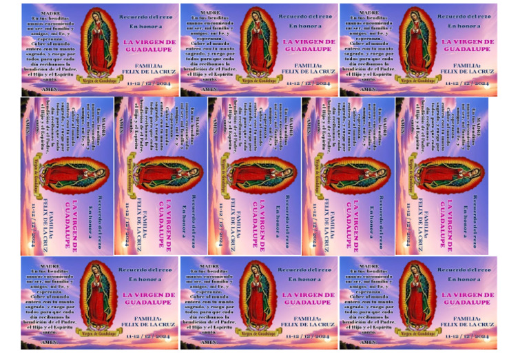 Reuerdos Virgen de Guadalupe | PDF