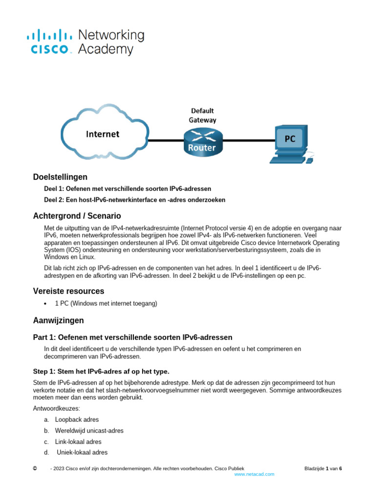 10.4.7 IPv6-Adressen Identificeren | PDF