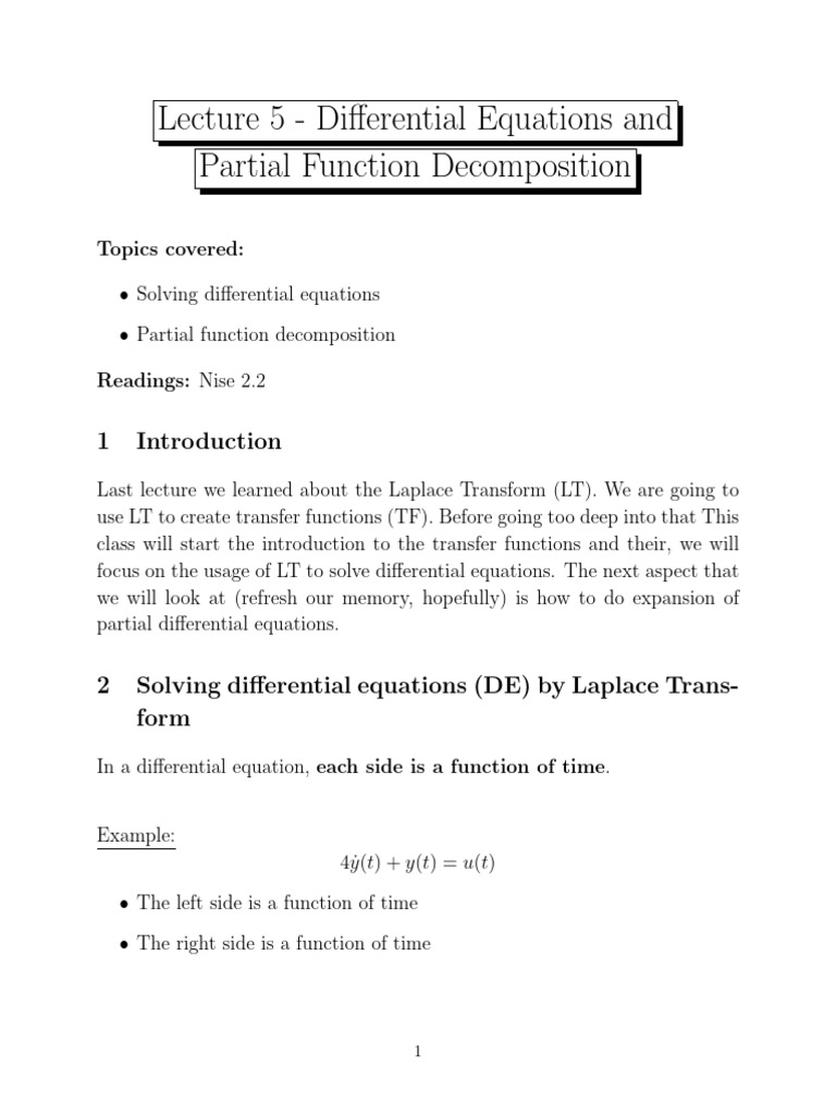 2024 Lecture5 Diff Equations Partial Func Decomposition-1 | PDF ...
