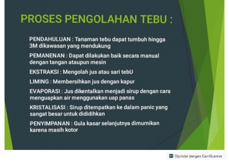 proses pengolahan tebu | PDF