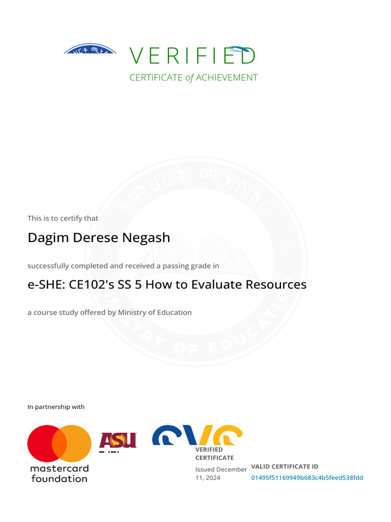 e-SHE CE102 Certificate - e-SHE Online Learning | PDF