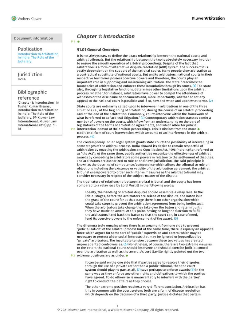 Arbitration in India - (Tushar Kumar Biswas) 2013 | PDF | Arbitration | Alternative Dispute ...