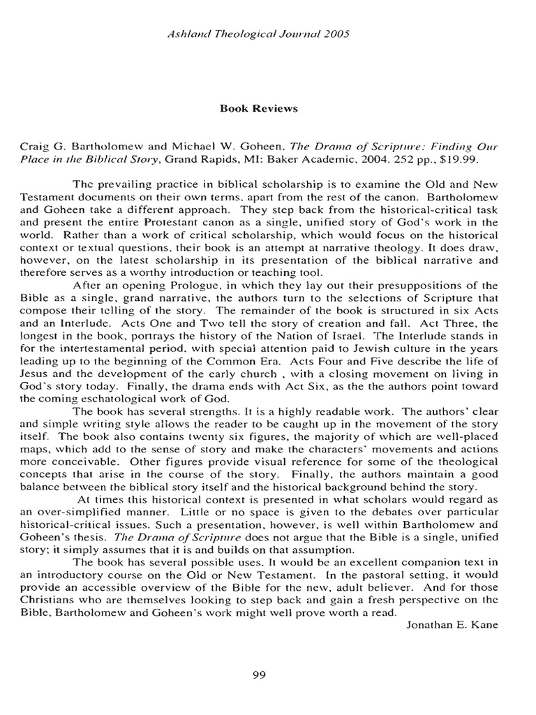 The Drama of Scripture Finding Our Place | PDF | Bible | Biblical ...