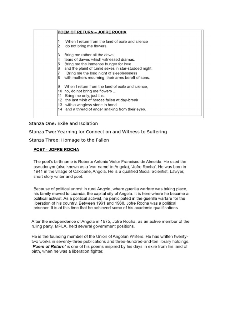 Poem of return | PDF | Poetry | Anger