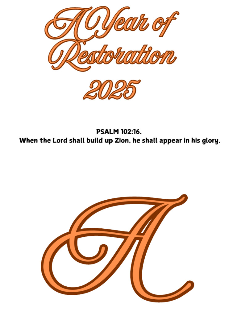 2025: A Year of Restoration | PDF