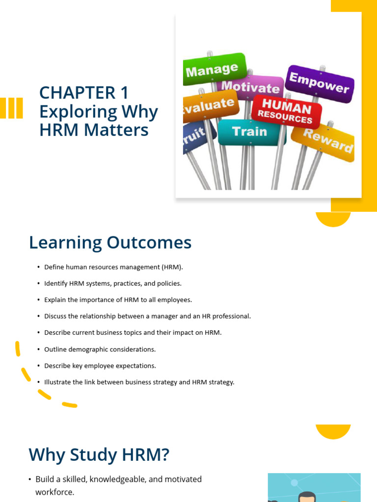 Chapter 1 - Exploring Why HRM Matters | PDF | Human Resource Management | Human Resources