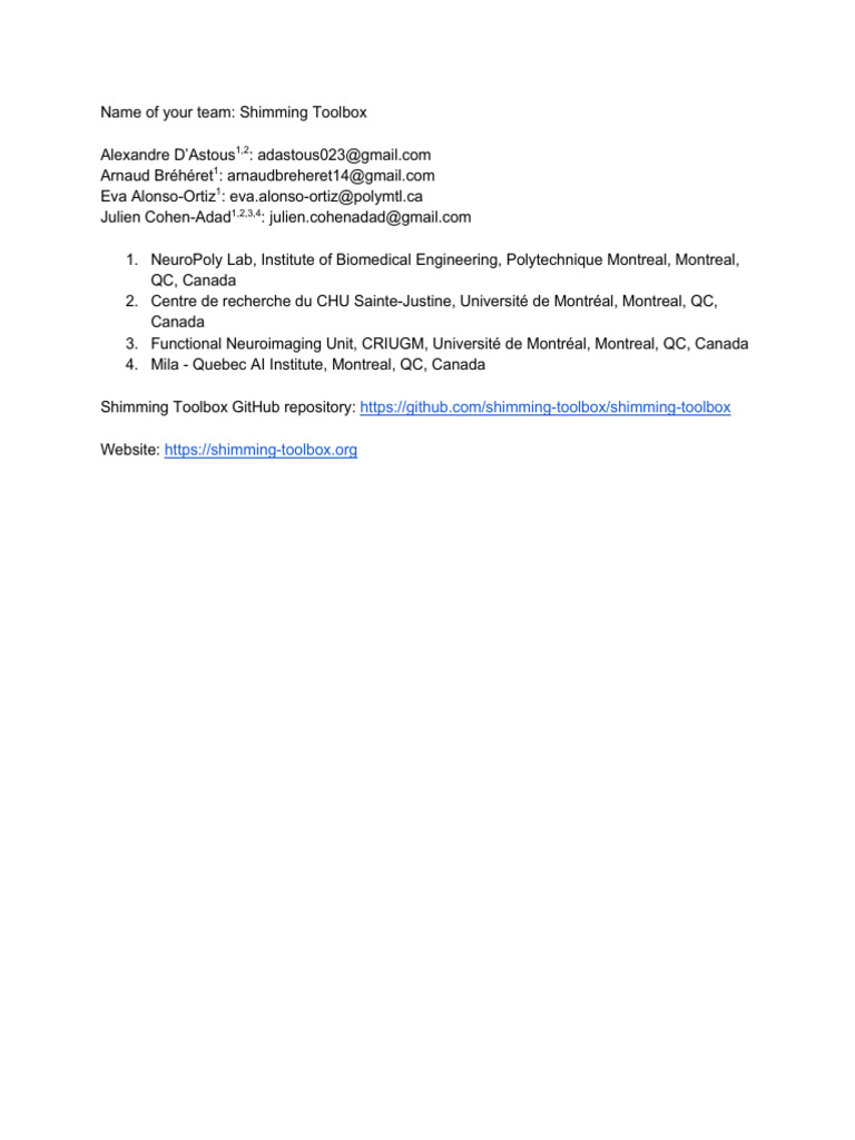 Shimming Toolbox: Open-Source MRI Solutions | PDF | Magnetic Resonance ...