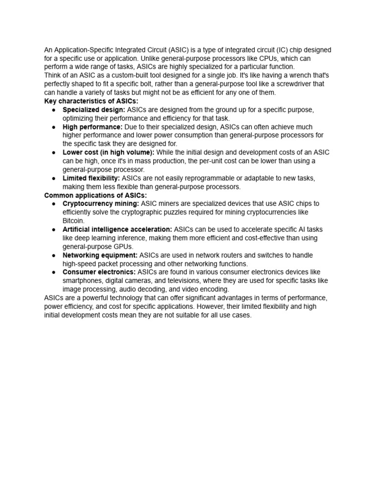 Define Application Specific Integrated Circuit ASI... | PDF